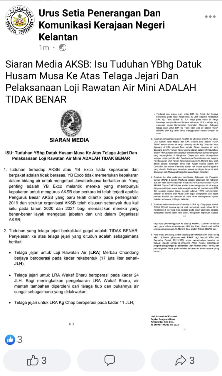 Siaran Media : AKSB menyangkal kenyataan yang dikeluarkan oleh Datuk ...