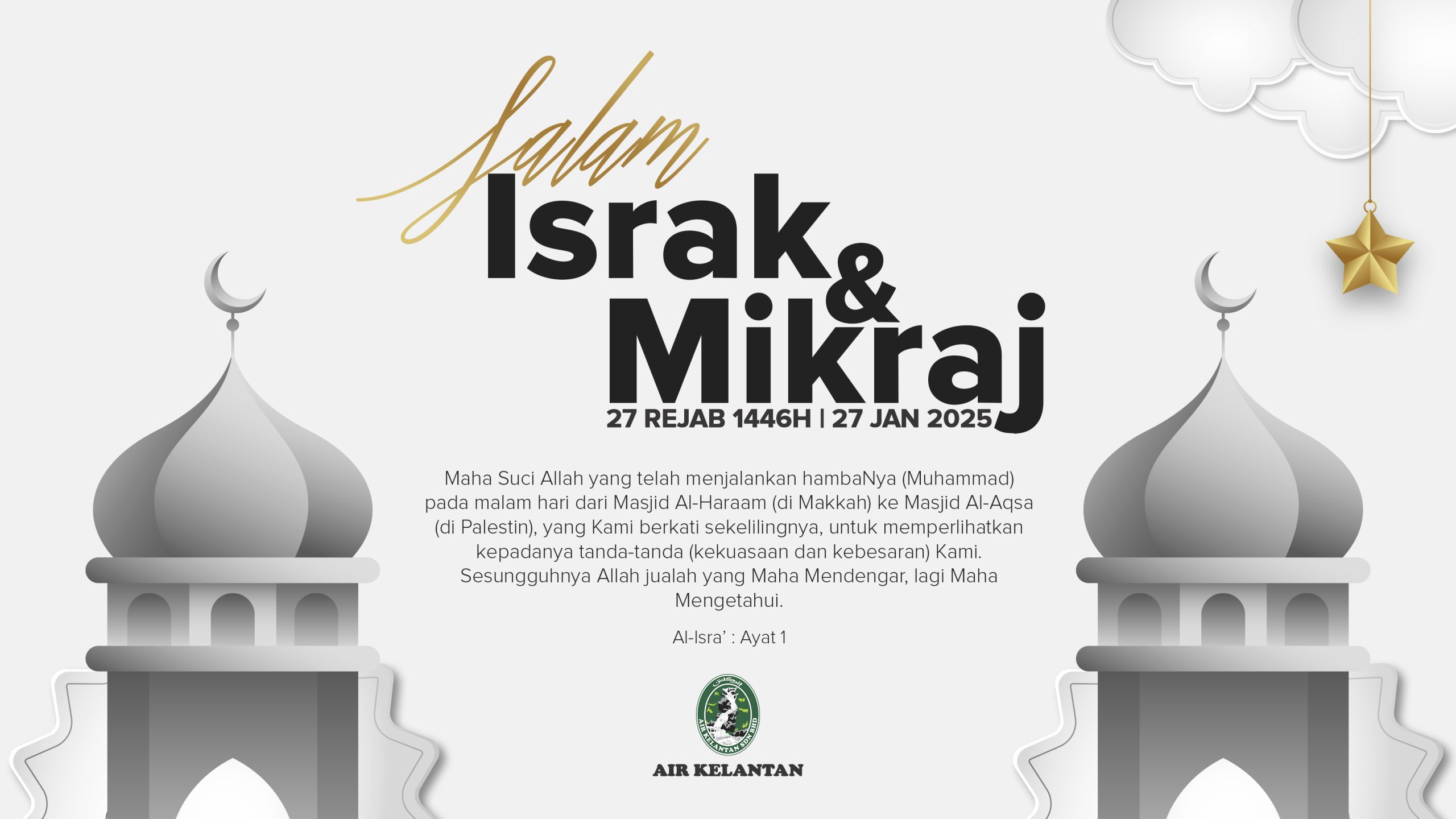 SALAM ISRAK MIKRAJ 1446H/2025 - Air Kelantan Sdn. Bhd. (AKSB)
